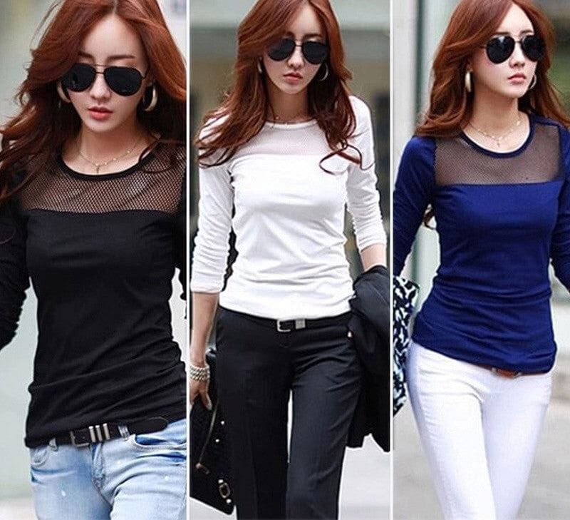 Splice Of Life mesh neckline insert top – RCDCessentials